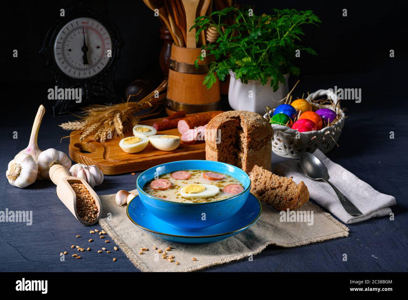 Easter in Polish: sour flour soup for Easter breakfast (Żurek Stock ...