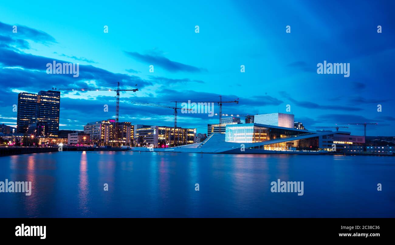 Oslo opera house night view hi-res stock photography and images - Alamy