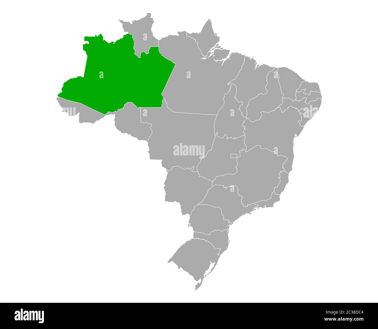 Map of Amazonas in Brazil Stock Photo - Alamy