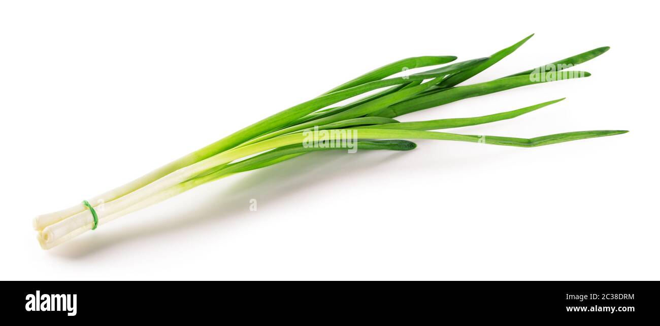 Green fresh onion in a bunch isolated on white background Stock Photo ...