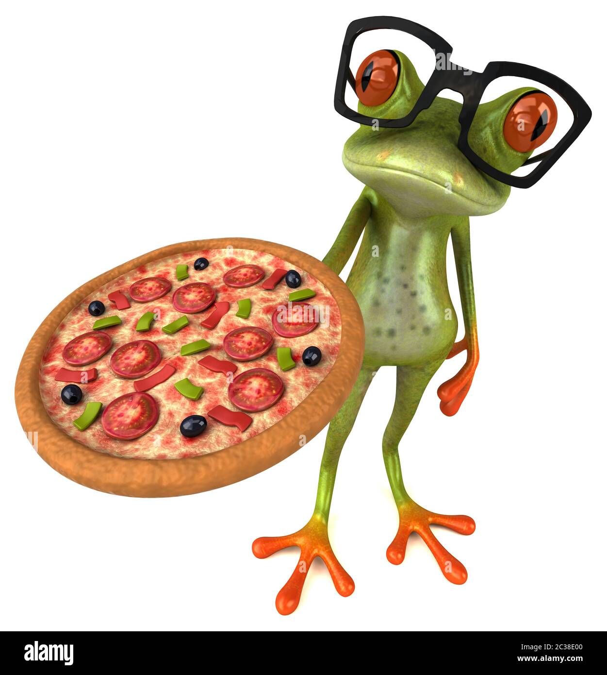 Fun frog - 3D Illustration Stock Photo - Alamy