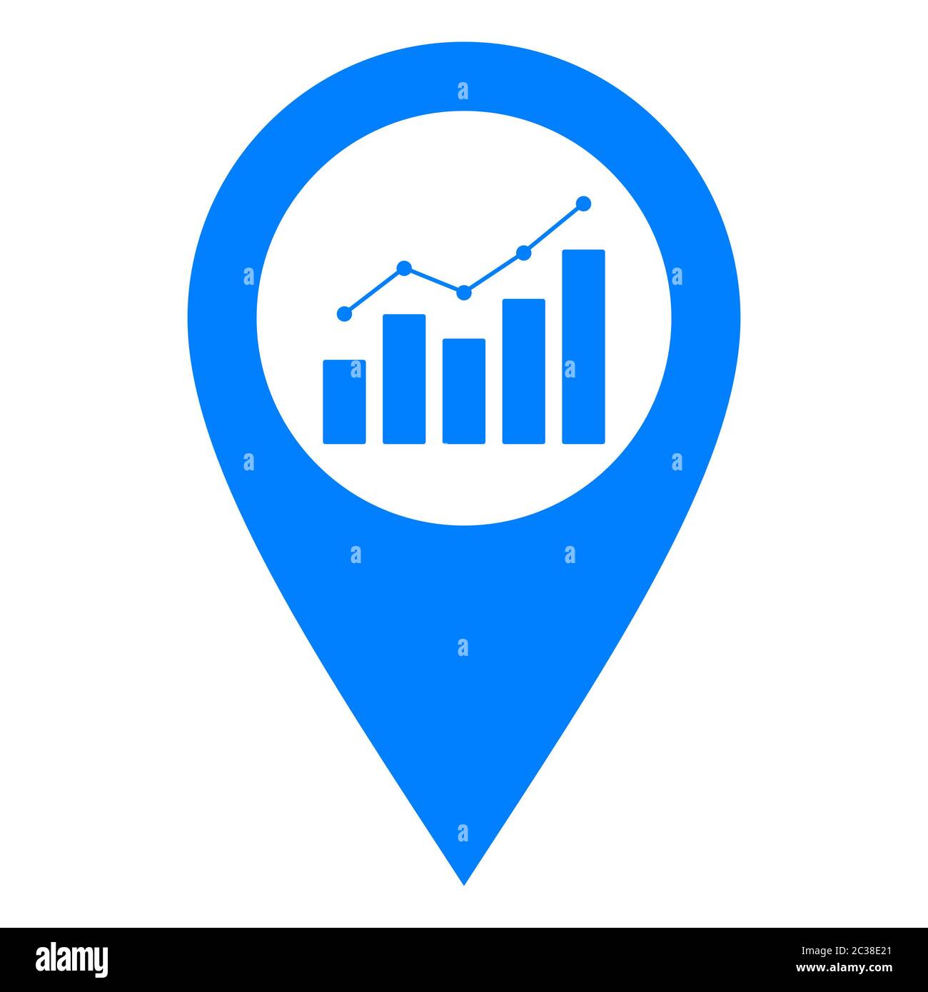 Chart and location pin Stock Photo - Alamy