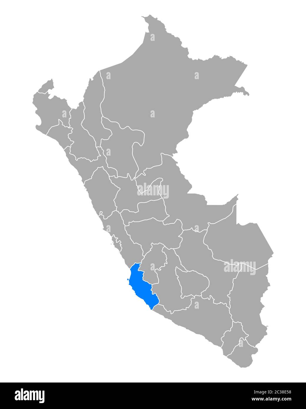 Map of Ica in Peru Stock Photo - Alamy