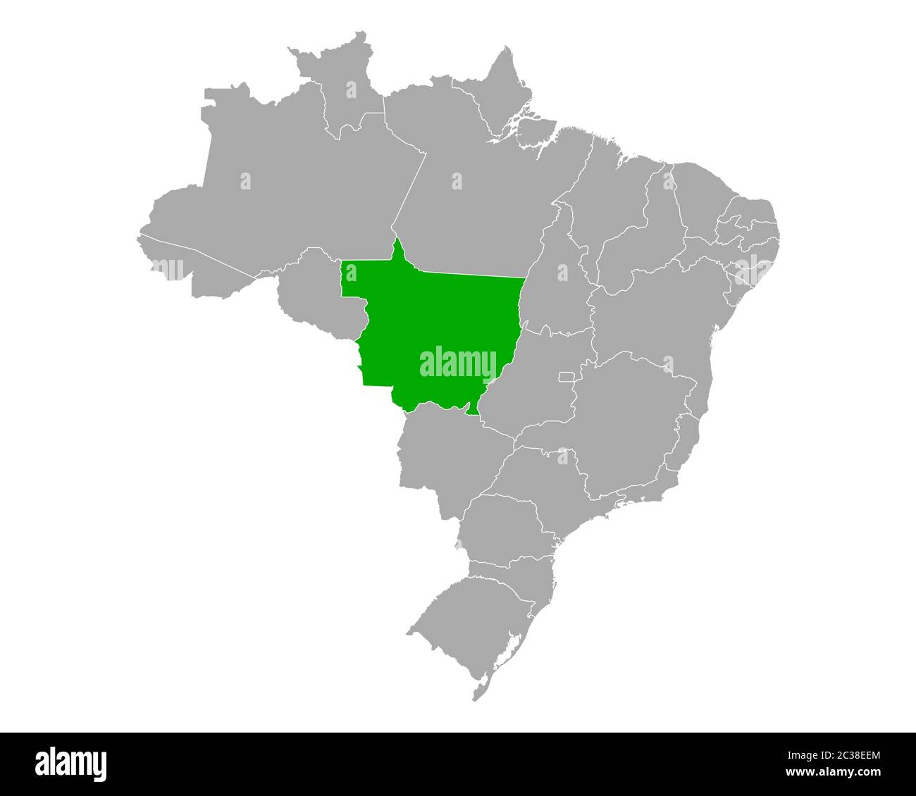 Map of Mato Grosso in Brazil Stock Photo - Alamy