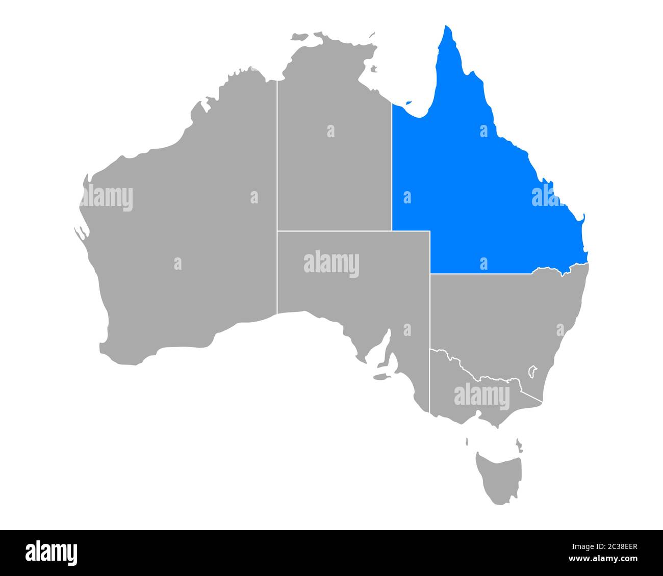 Map of Queensland in Australia Stock Photo - Alamy