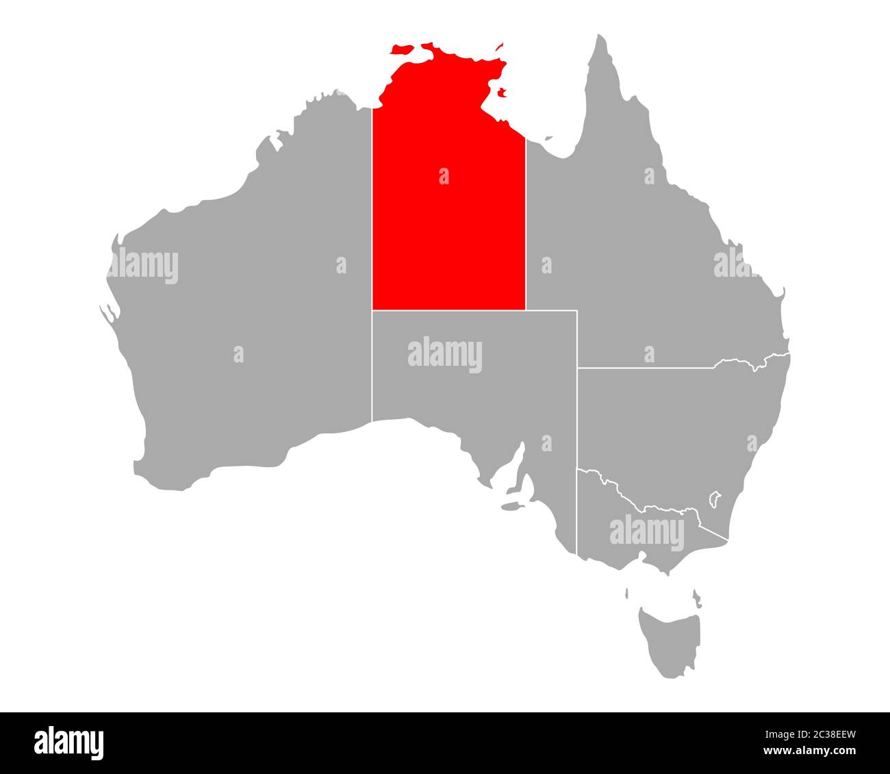 Map of Northern Territory in Australia Stock Photo - Alamy