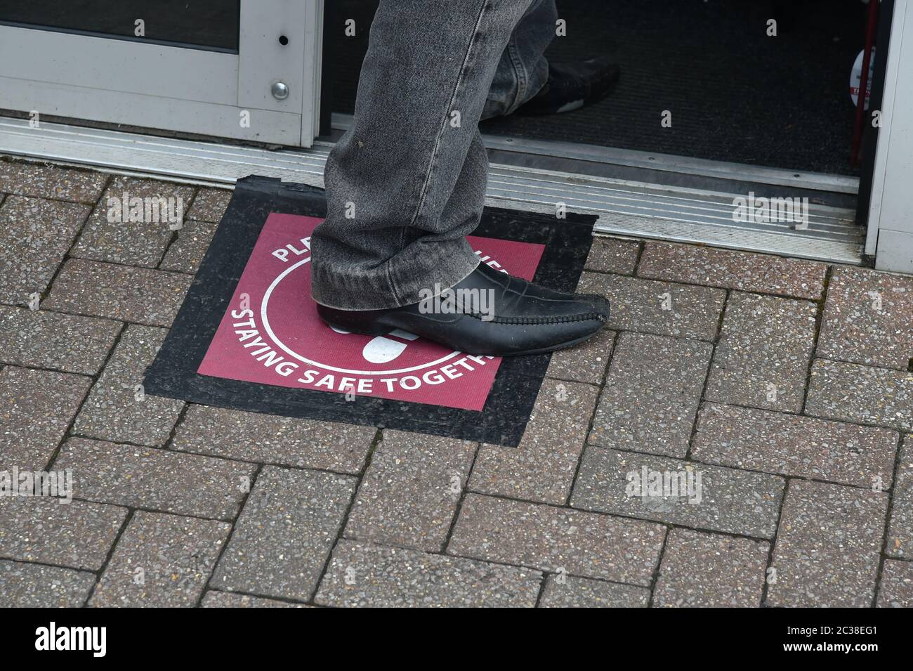 Cover 19 safety signs Stock Photo - Alamy