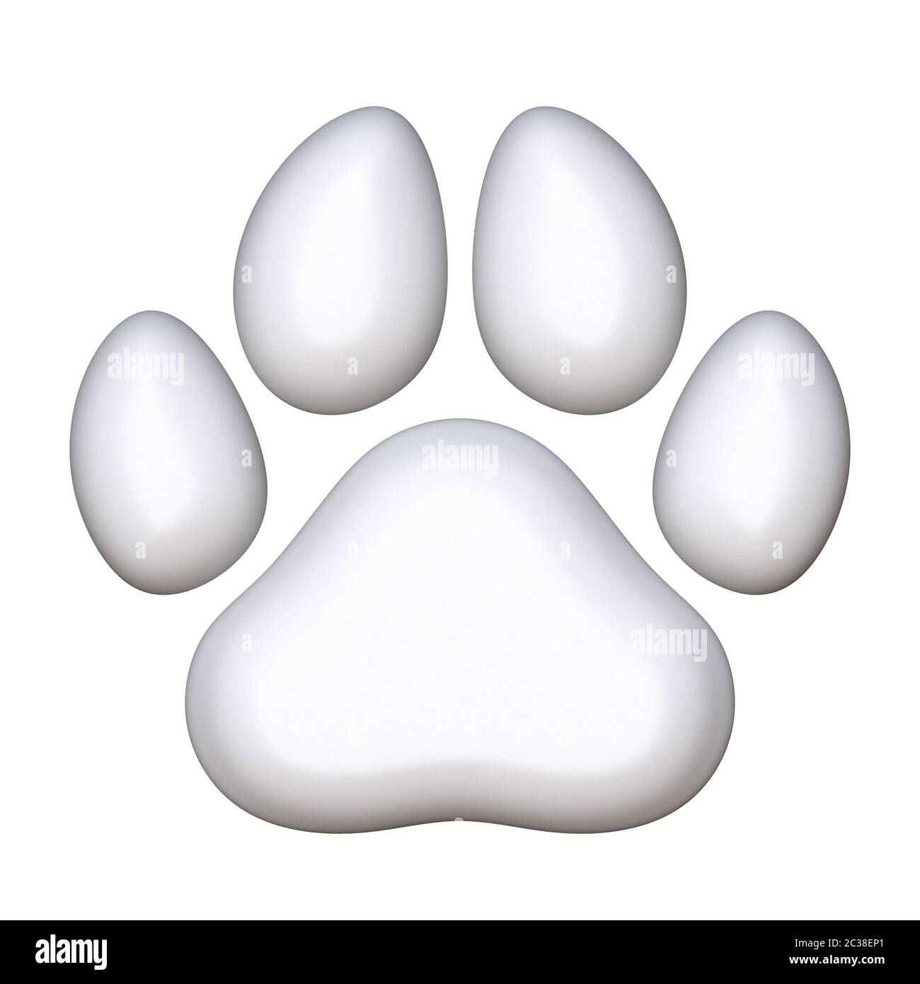 White paw 3D render illustration isolated on white background Stock ...