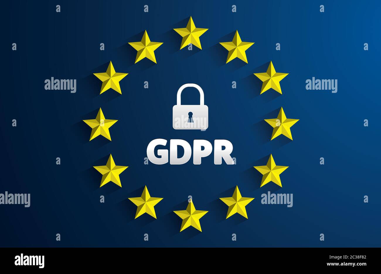 GDPR - General Data Protection Regulation. EU flag. Vector illustration ...