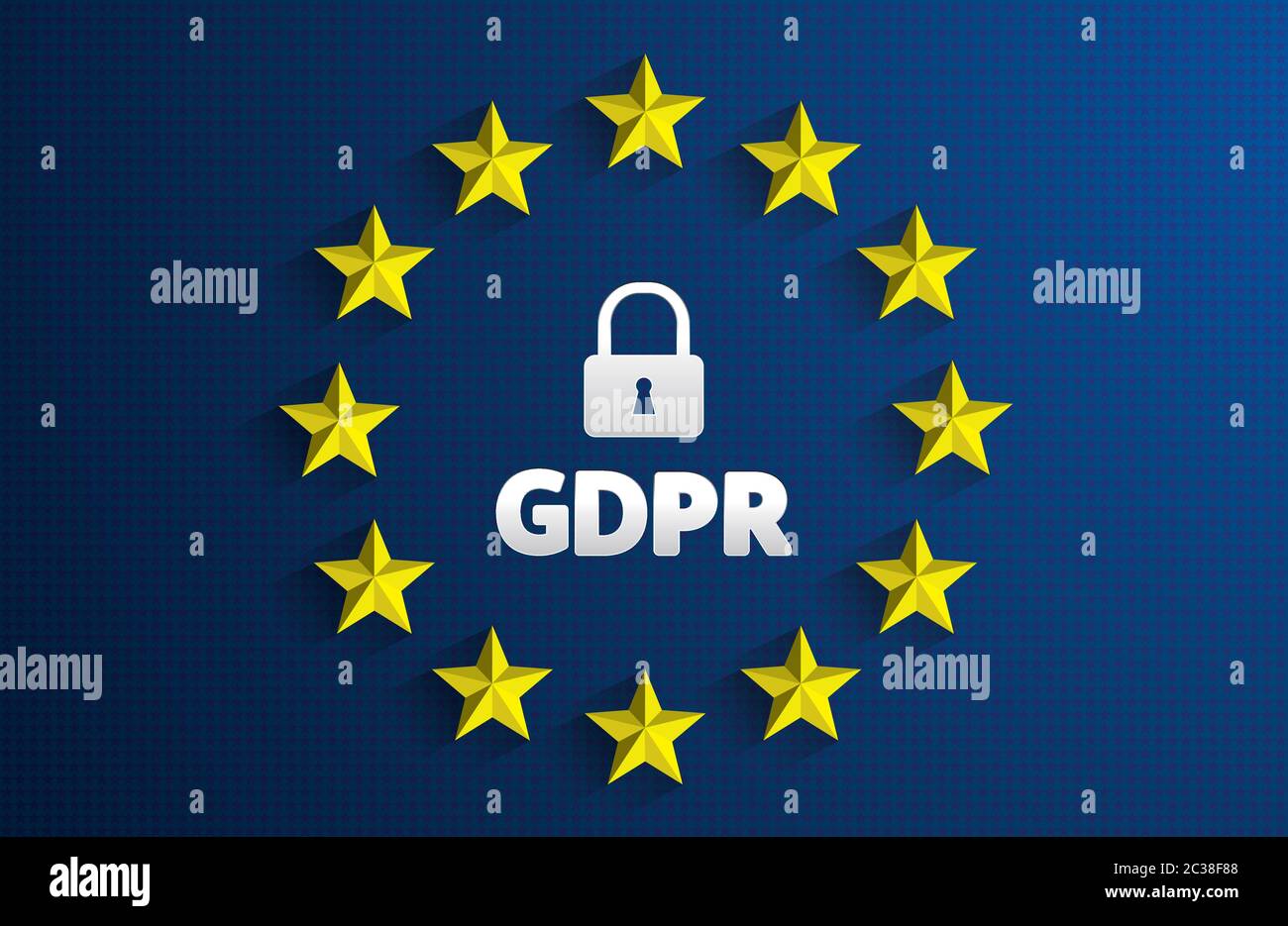 GDPR - General Data Protection Regulation. EU flag. Vector illustration ...