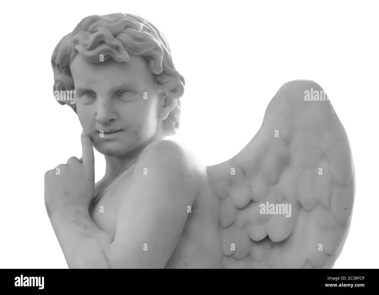 White angel of death against white isolated background as a symbol of ...