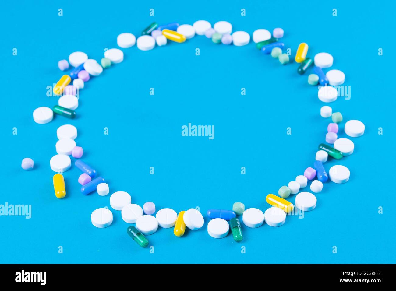 Many tablets are lined in the form of a circle. Place for the ...