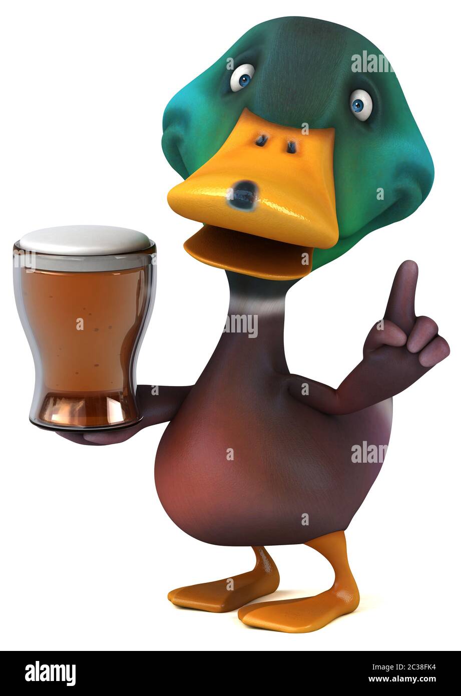 Fun duck - 3D Illustration Stock Photo - Alamy