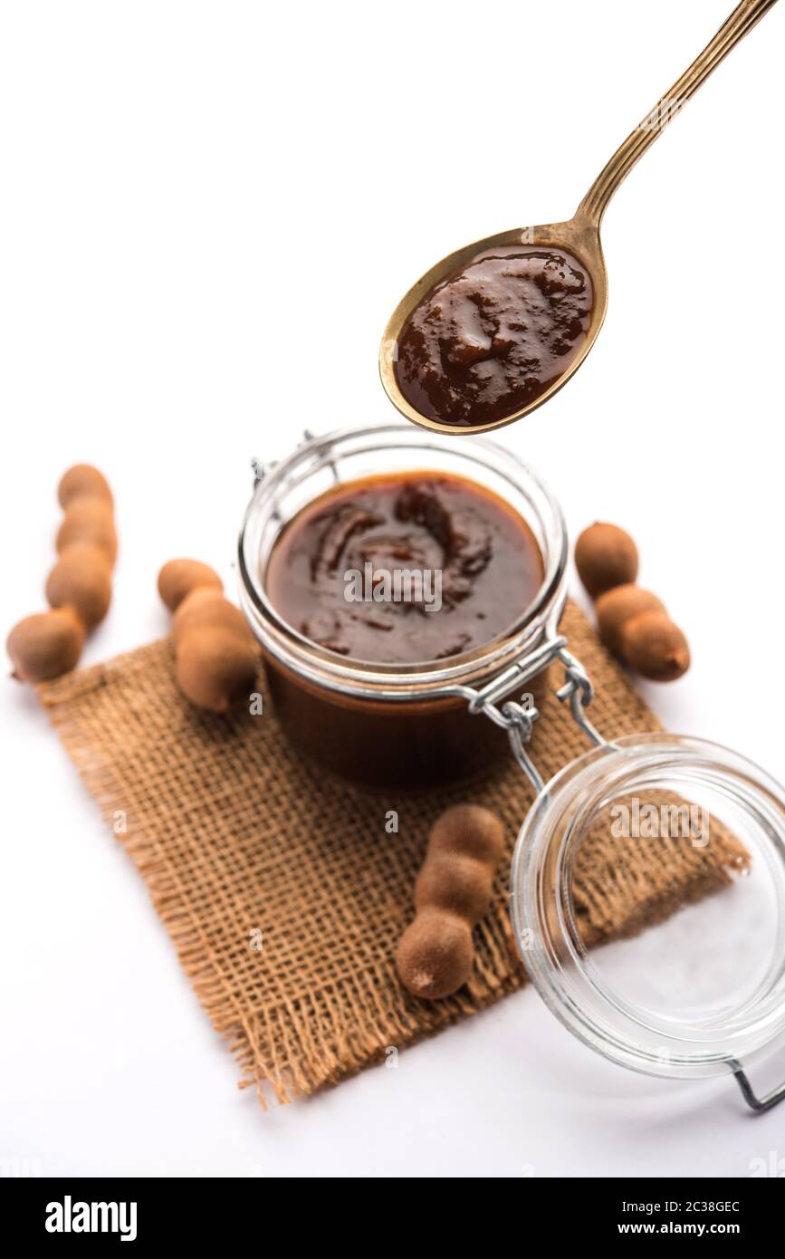Tamarind Or Imli Fresh Puree, Paste from Pulp Stock Photo - Alamy