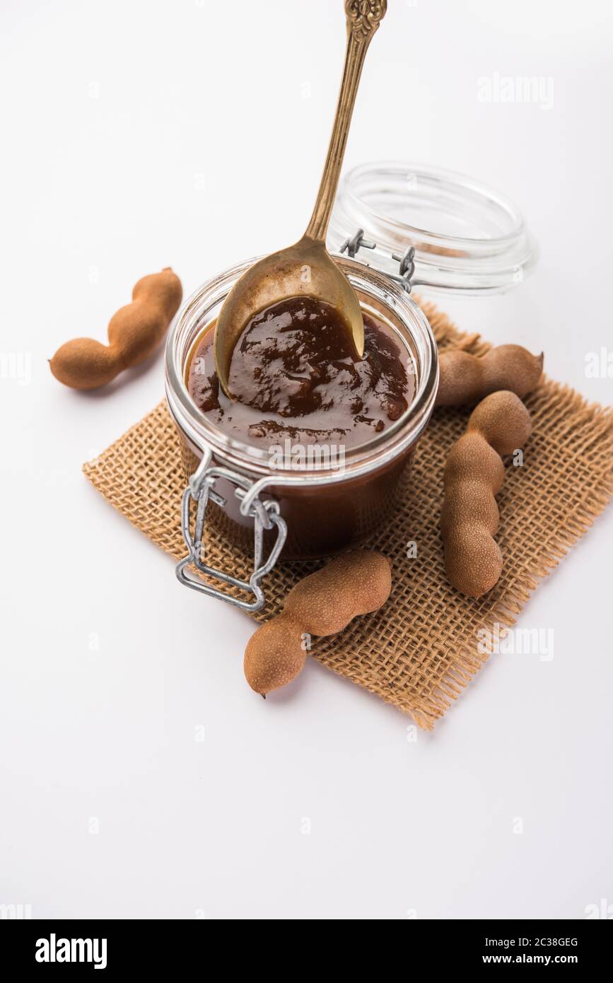 Tamarind Or Imli Fresh Puree, Paste from Pulp Stock Photo - Alamy