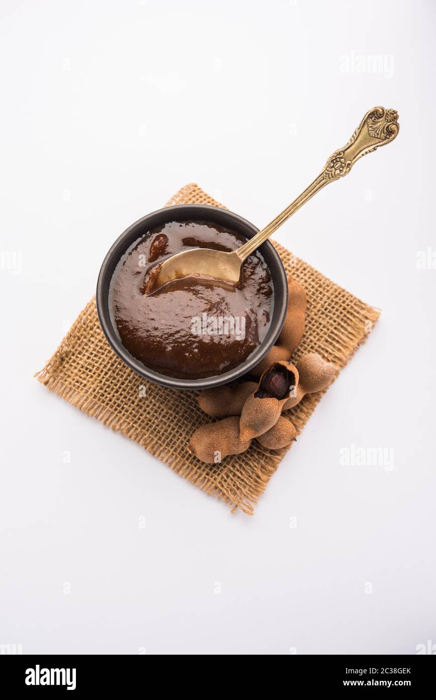Tamarind Or Imli Fresh Puree, Paste from Pulp Stock Photo - Alamy