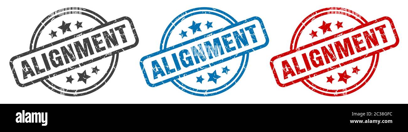 alignment stamp. alignment round isolated sign. alignment label set ...