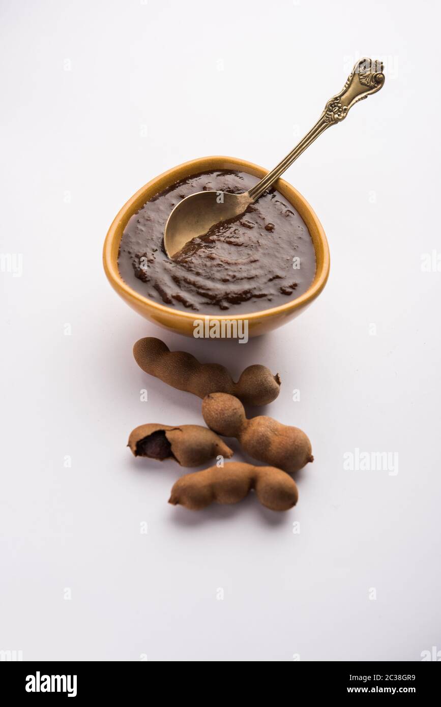 Tamarind Or Imli Fresh Puree, Paste from Pulp Stock Photo - Alamy