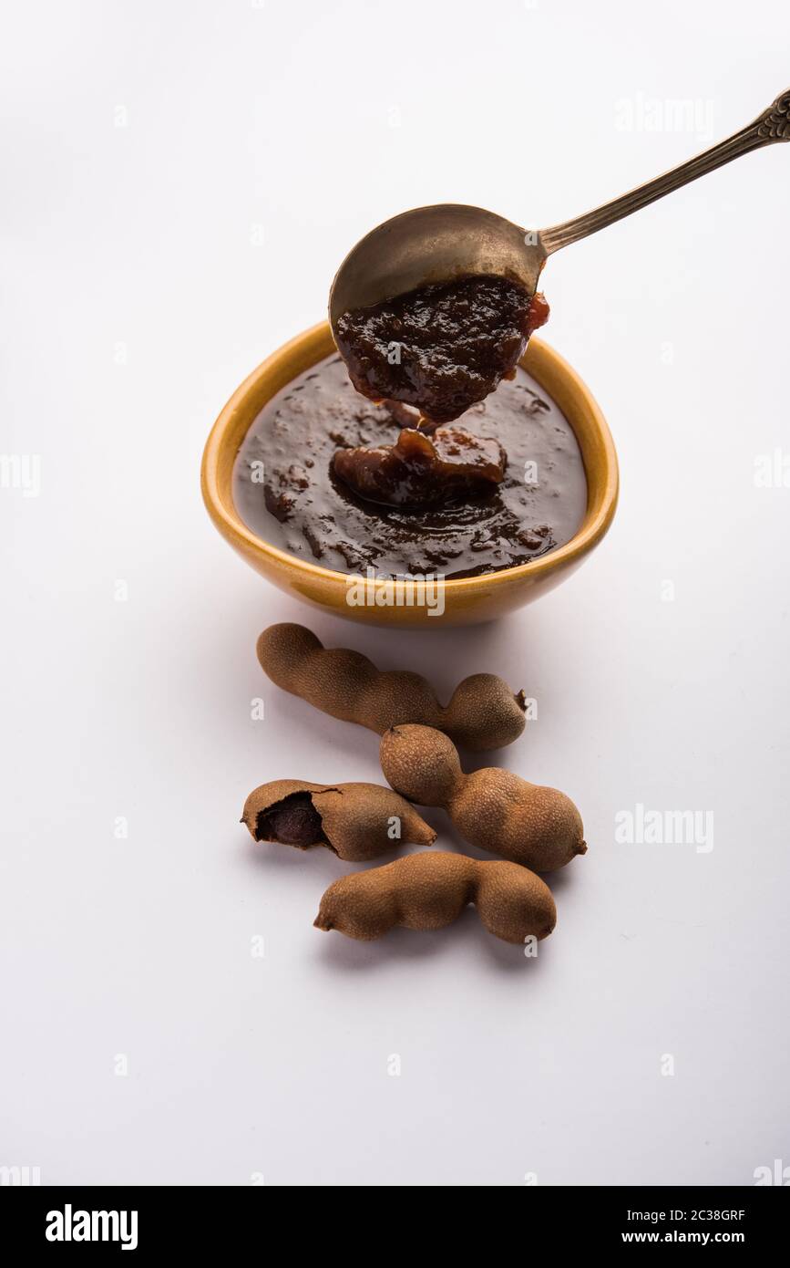 Tamarind Or Imli Fresh Puree, Paste from Pulp Stock Photo - Alamy