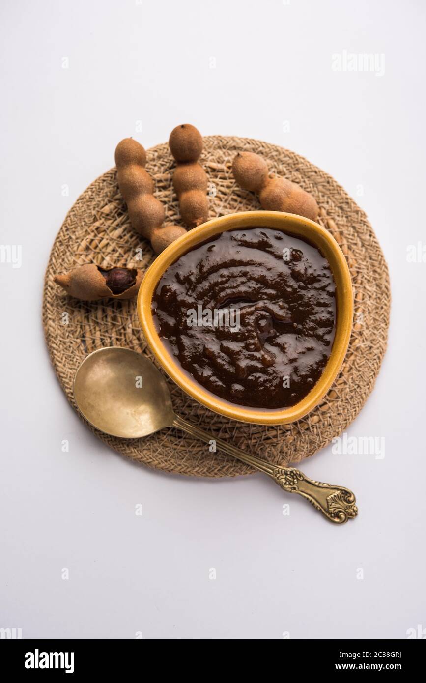 Tamarind Or Imli Fresh Puree, Paste from Pulp Stock Photo - Alamy