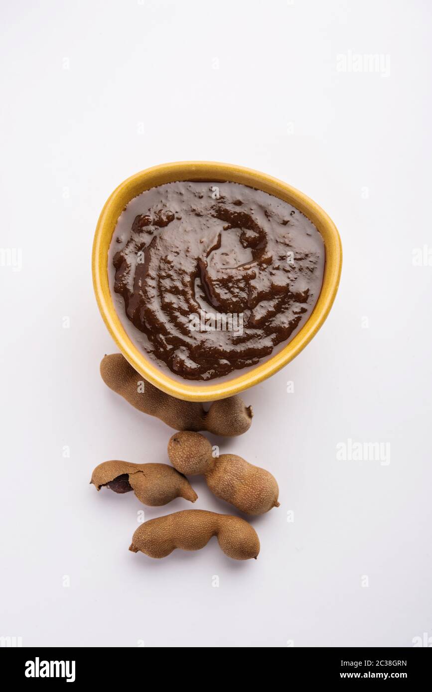 Tamarind Or Imli Fresh Puree, Paste from Pulp Stock Photo - Alamy