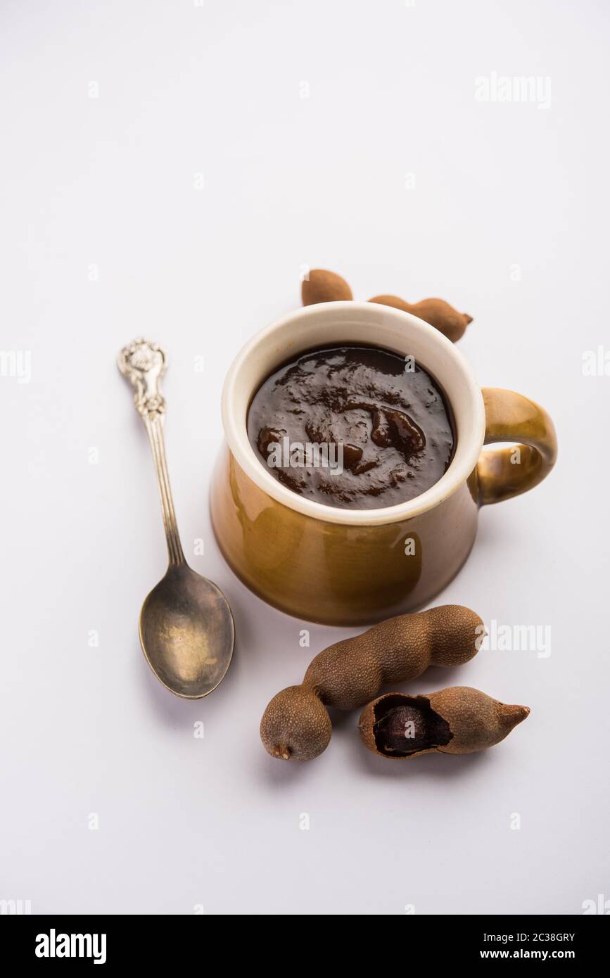 Tamarind Or Imli Fresh Puree, Paste from Pulp Stock Photo - Alamy