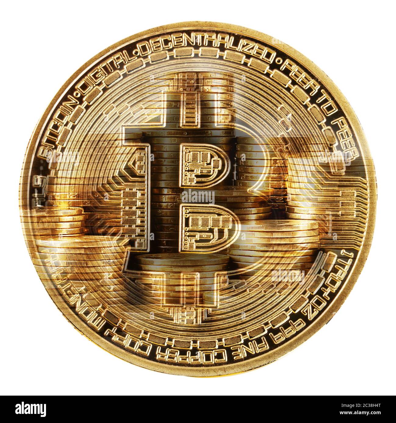 Large stack bitcoin coins Cut Out Stock Images & Pictures - Alamy