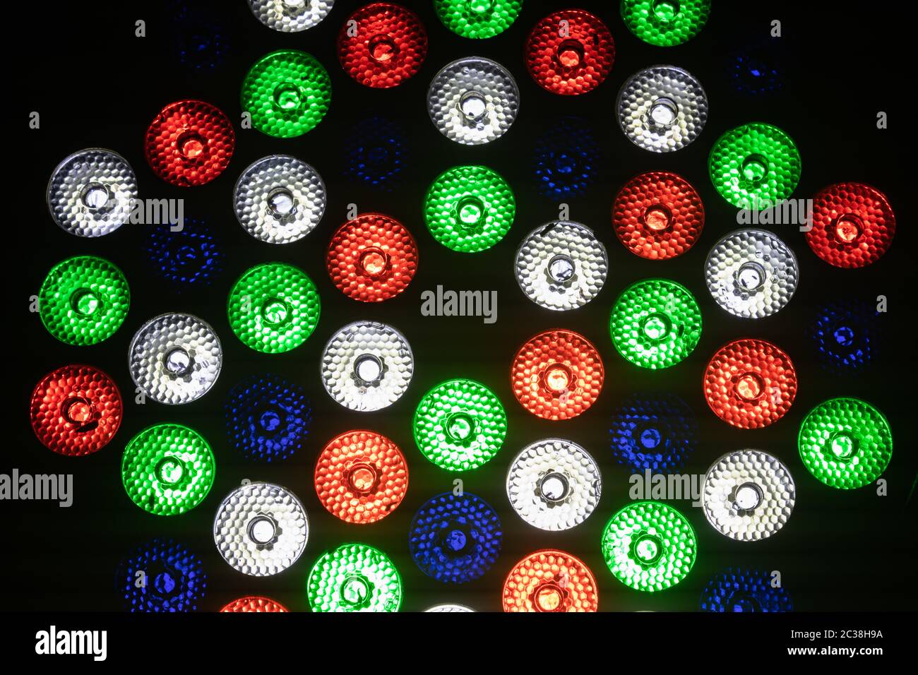 Colorful Circle LED Lights Background on Black Background Stock Photo ...