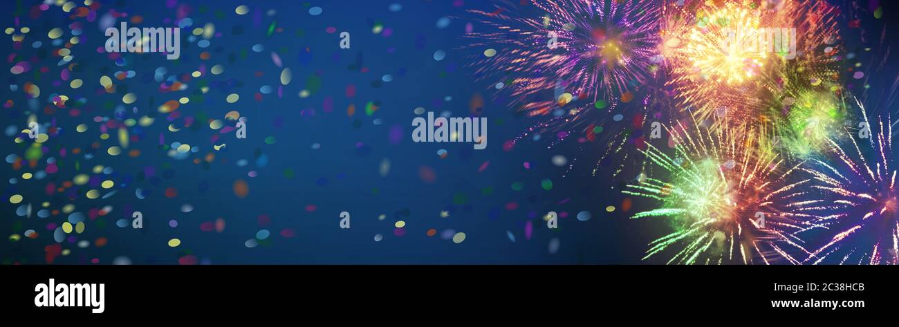 Stars and lights pattern of bright colorful fireworks with colorful ...