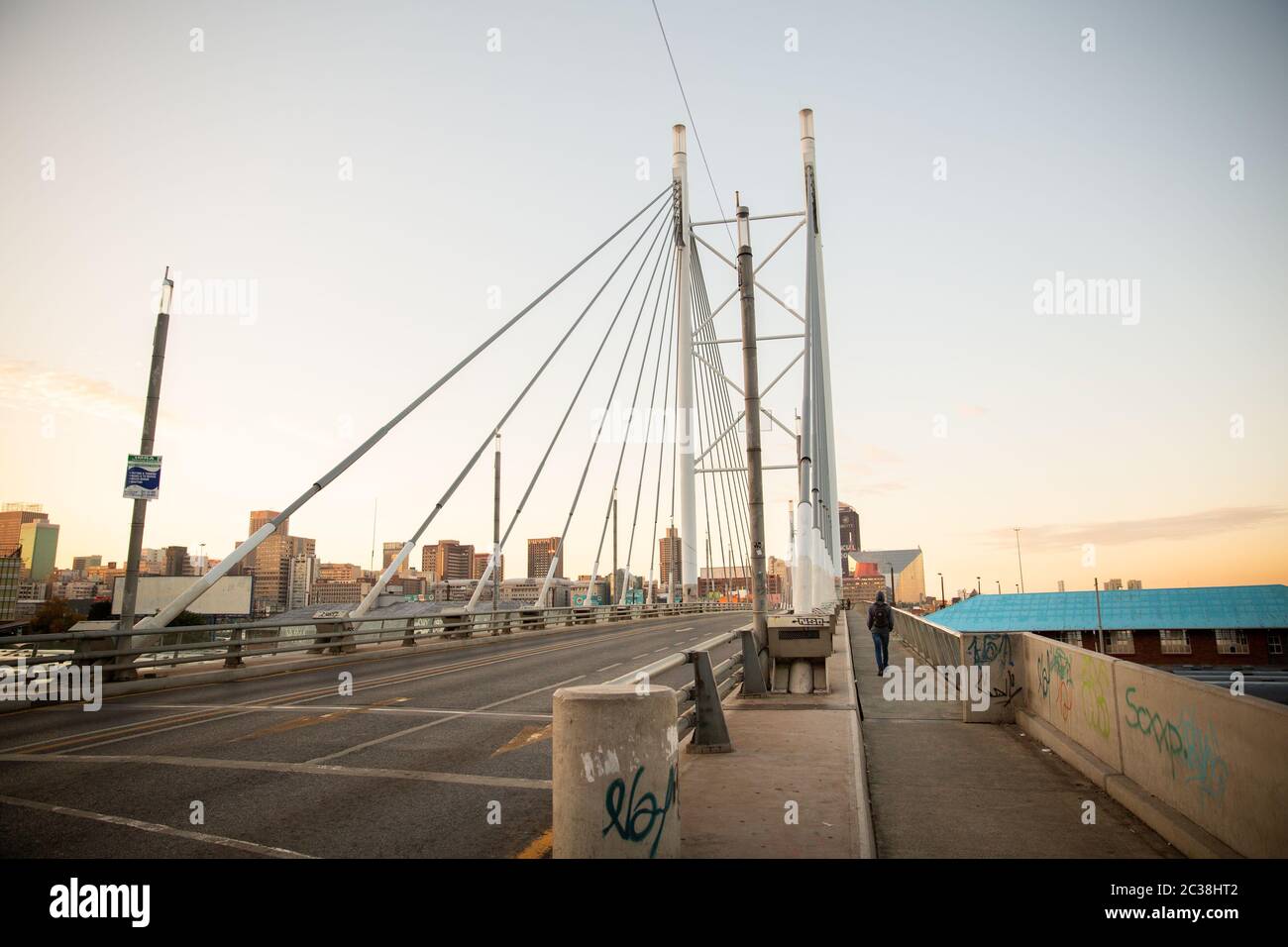 The Nelson Mandela bridge is seen under lockdown due to the Coronavirus ...