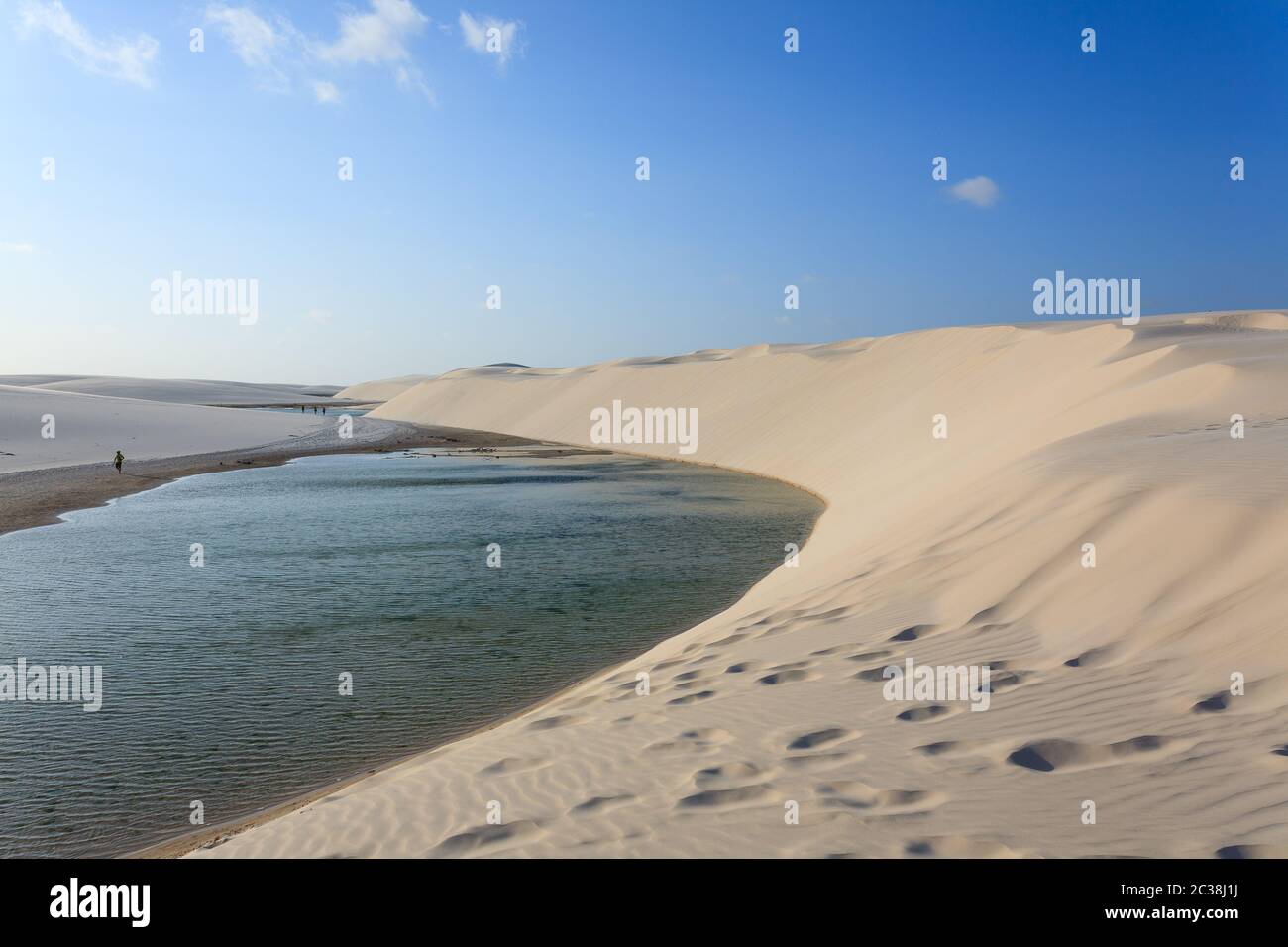 White sand dunes panorama from Lencois Maranhenses National Park ...