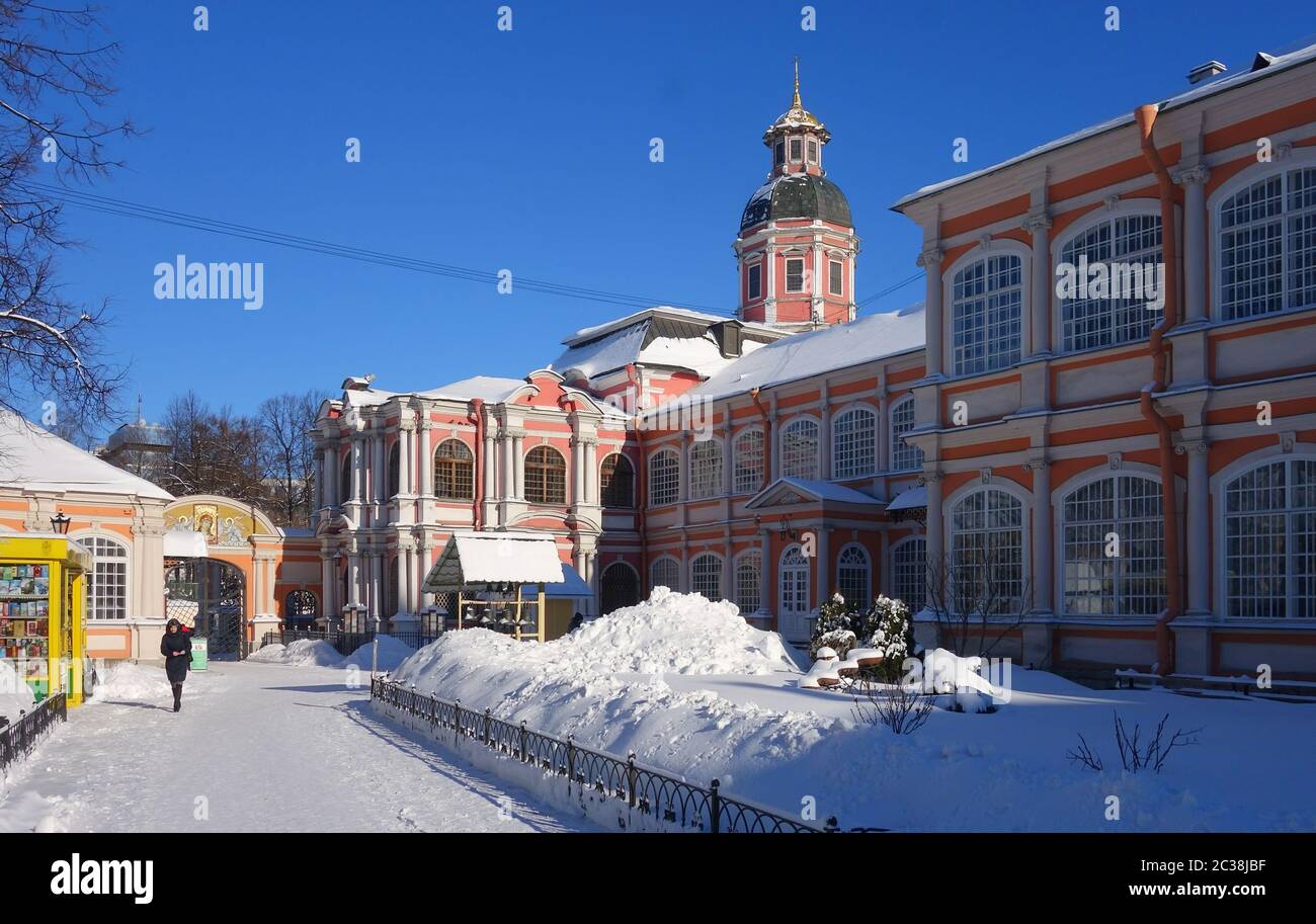 Frosty sunny morning in the Alexander Nevsky Monastery Stock Photo - Alamy
