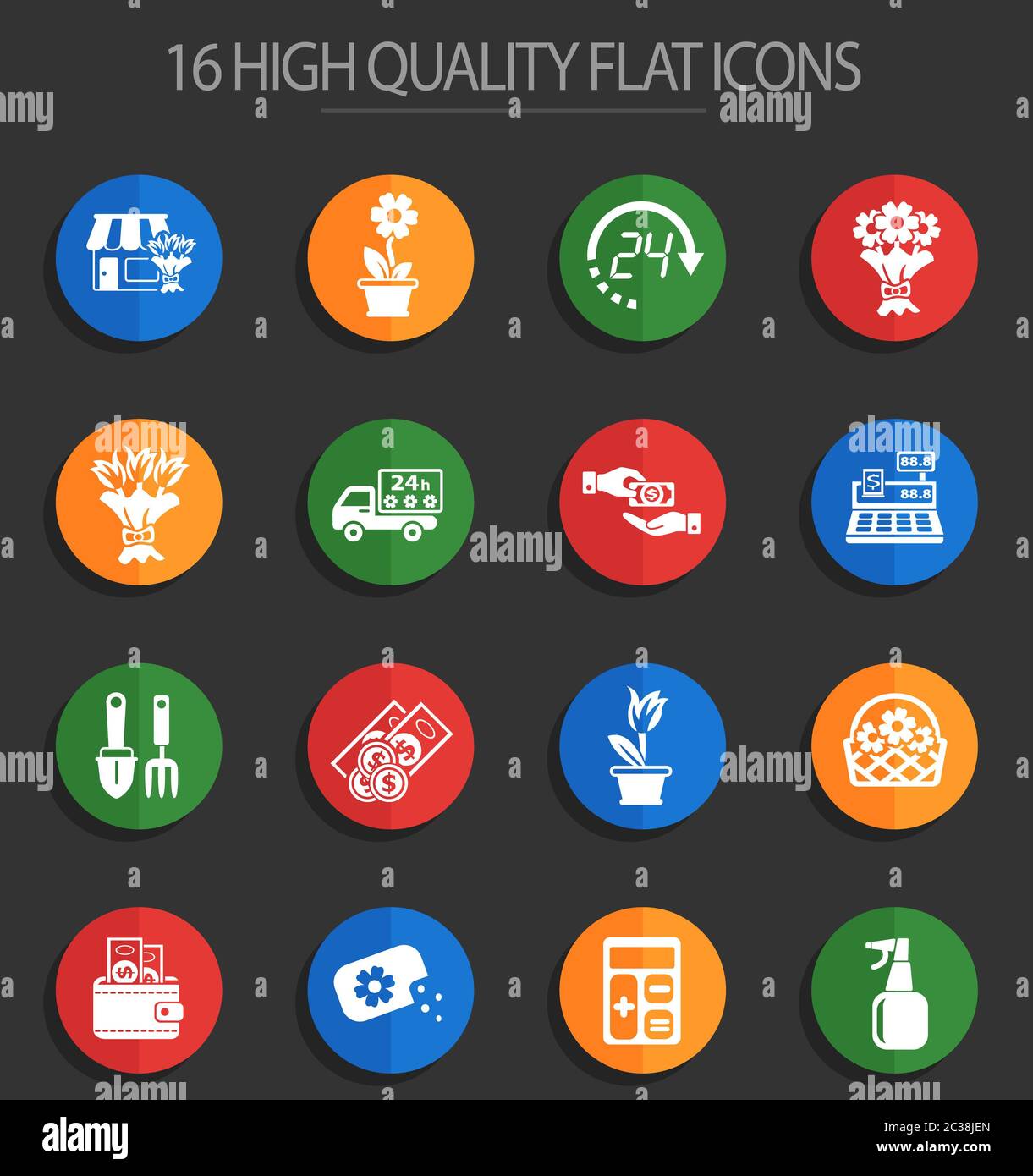 flower shop web icons for user interface design Stock Photo - Alamy