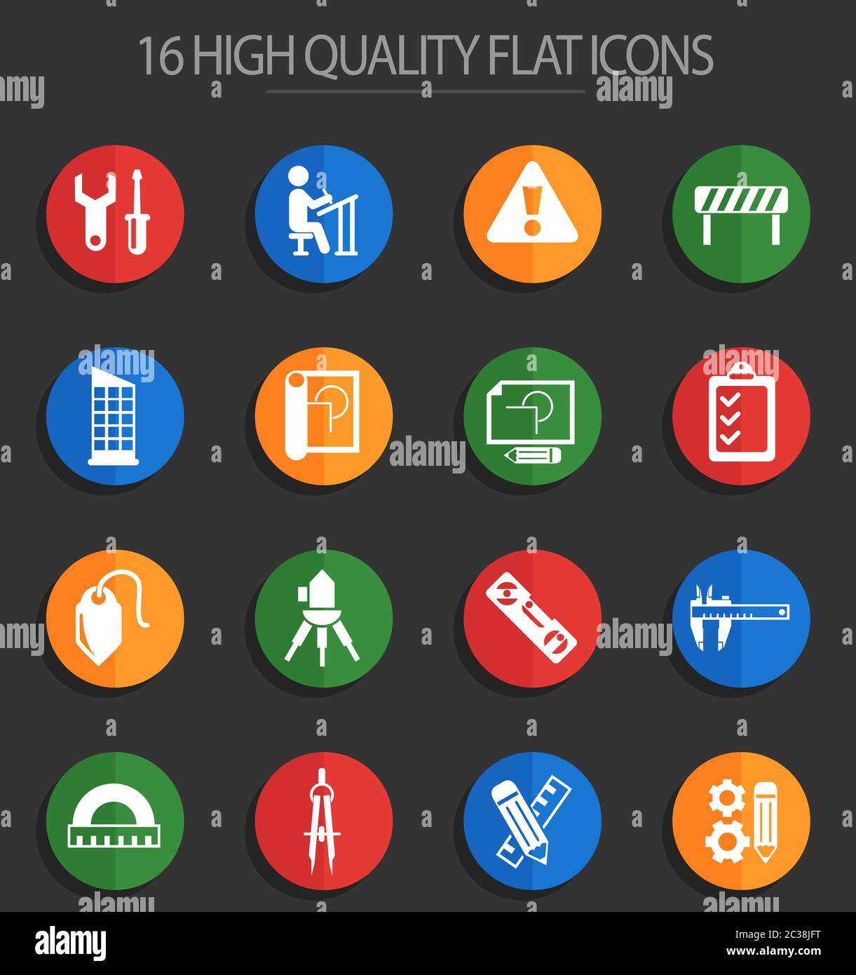 engineering vector icons for web and user interface design Stock Photo ...