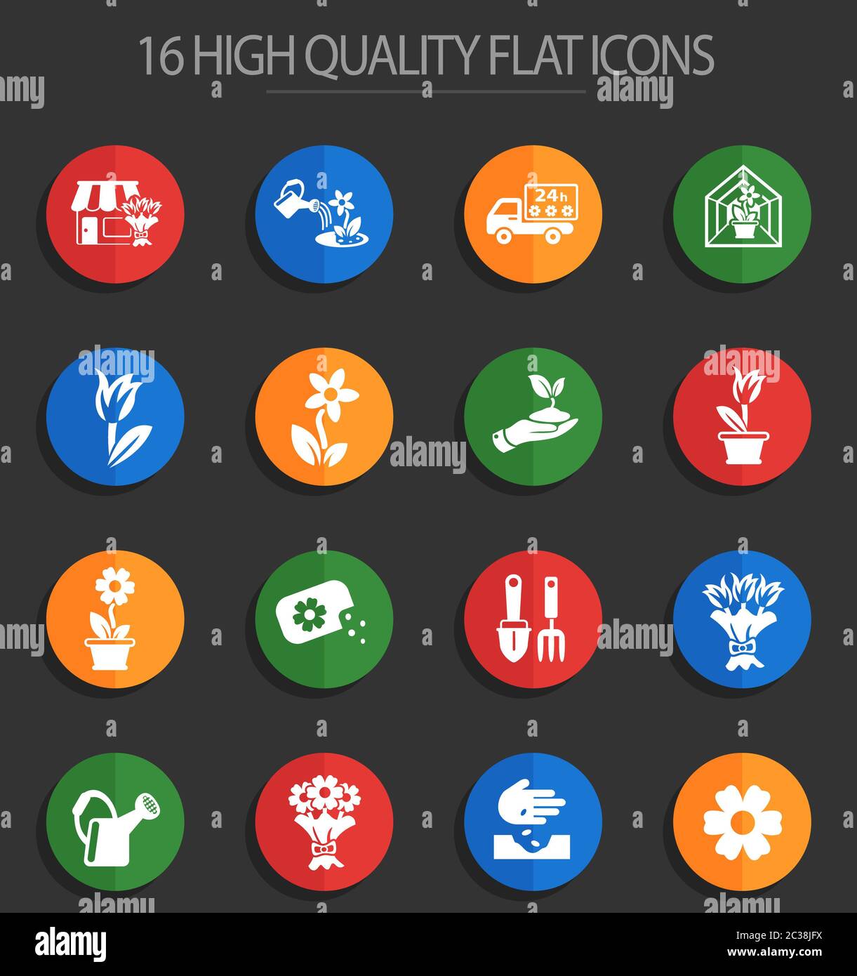 flowers web icons for user interface design Stock Photo - Alamy