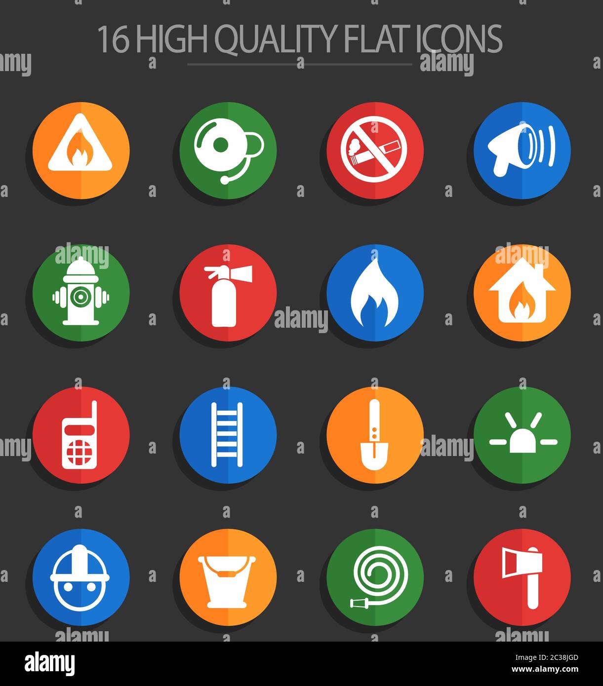 fire brigade vector icons for web and user interface design Stock Photo ...