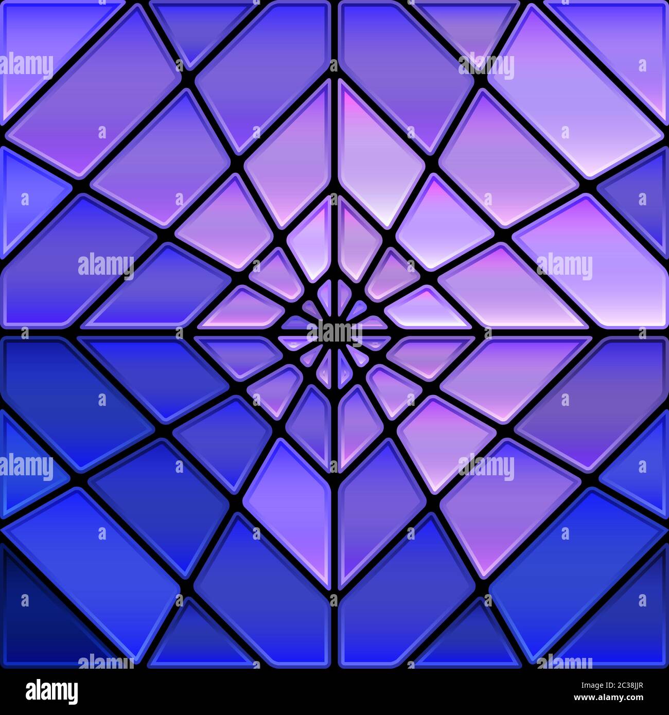 abstract stained-glass mosaic background - blue and violet rhombus ...