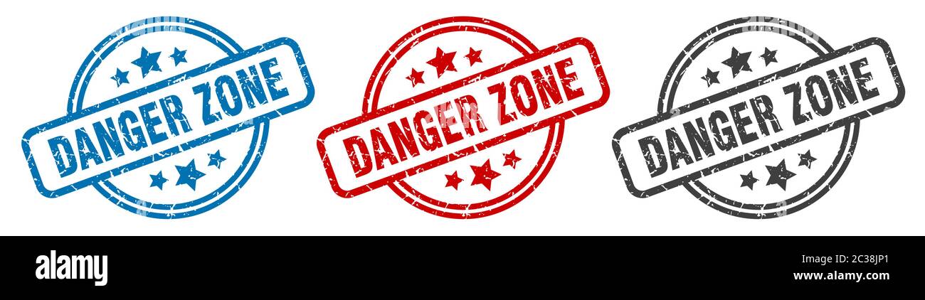 danger zone stamp. danger zone round isolated sign. danger zone label ...