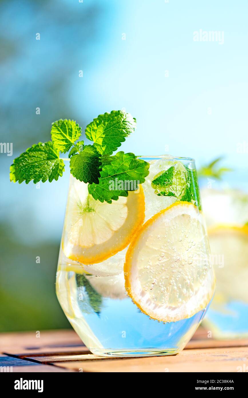 Lemonade in glass Stock Photo - Alamy