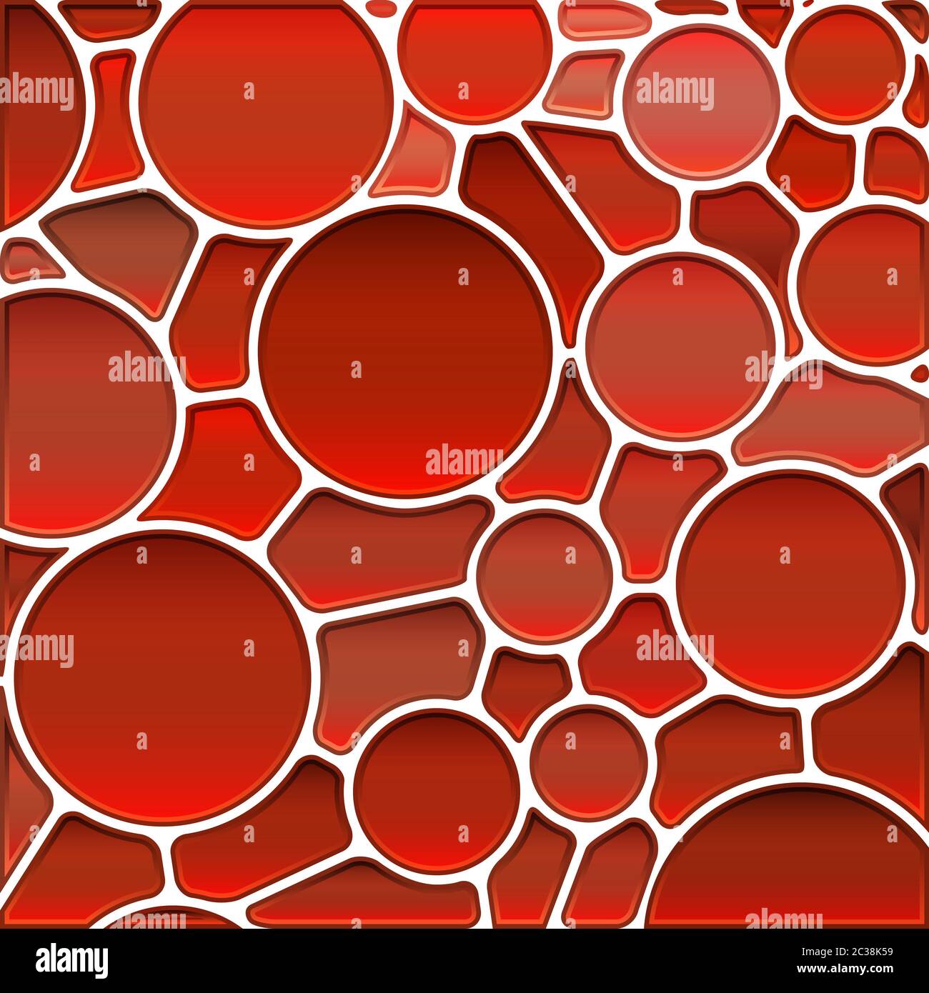 abstract stained-glass mosaic background - red circles Stock Photo - Alamy