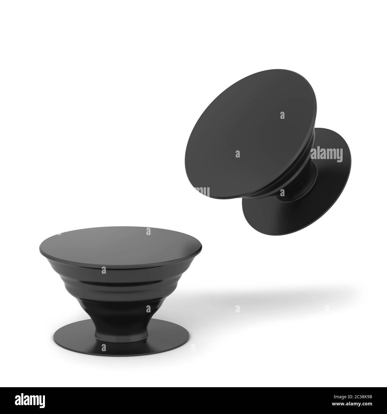 Blank telephone pop socket mockup. 3d illustration isolated on white ...