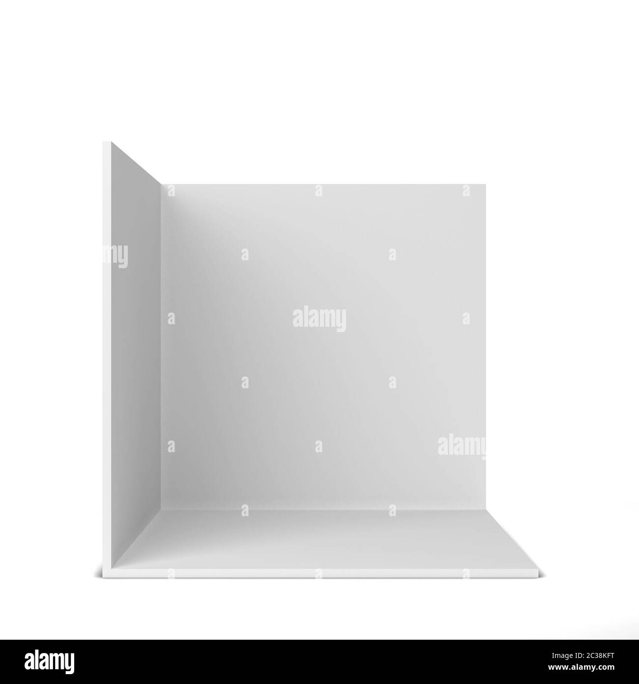 Simple trade show booth. Square corner. 3d illustration isolated on ...