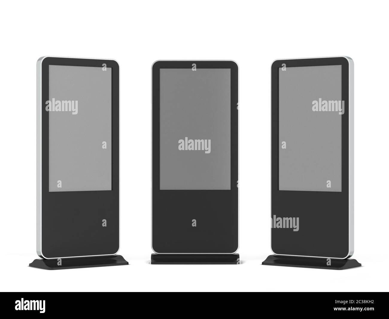 Digital screen display stand. 3d illustration isolated on white ...