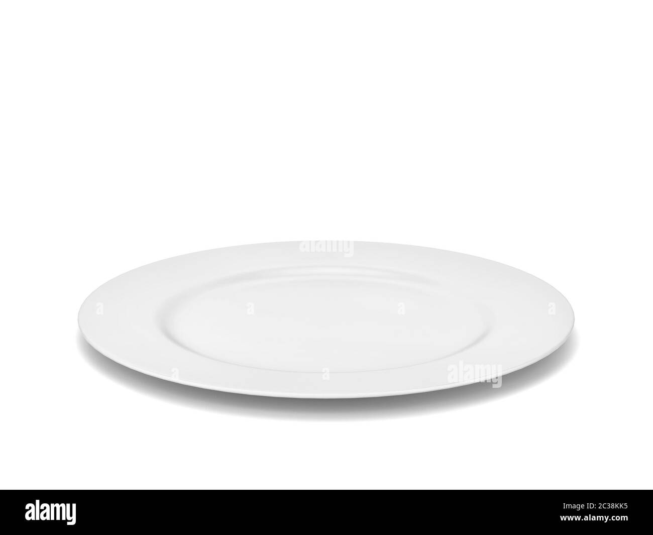 Empty plate. 3d illustration isolated on white background Stock Photo ...