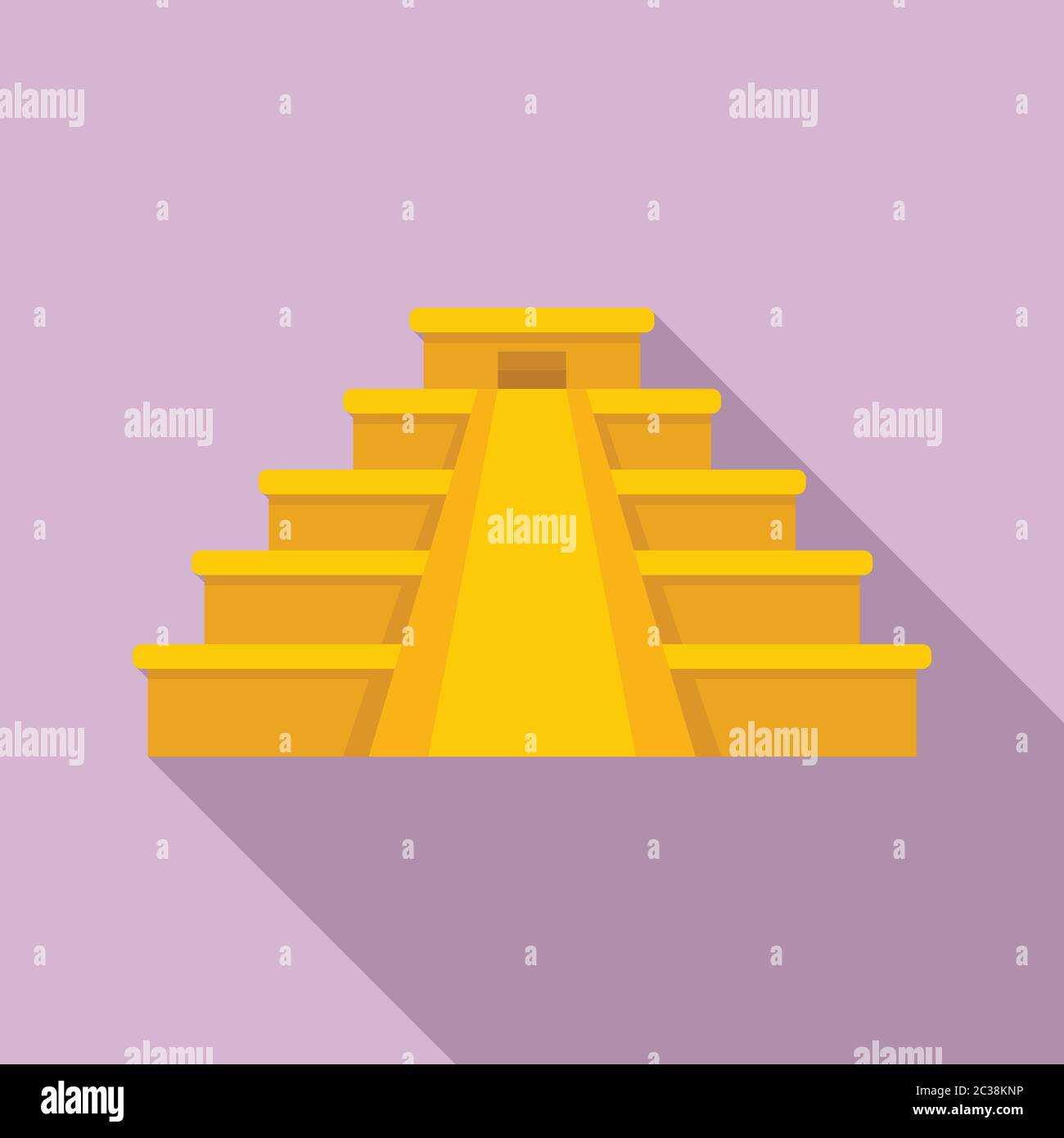 Mexican pyramide icon. Flat illustration of mexican pyramide vector ...