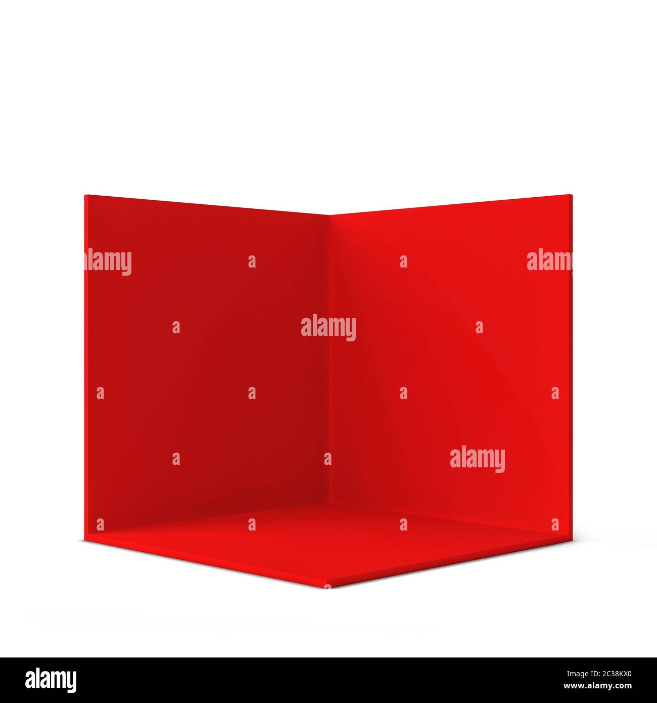 Simple trade show booth. Square corner. 3d illustration isolated on ...
