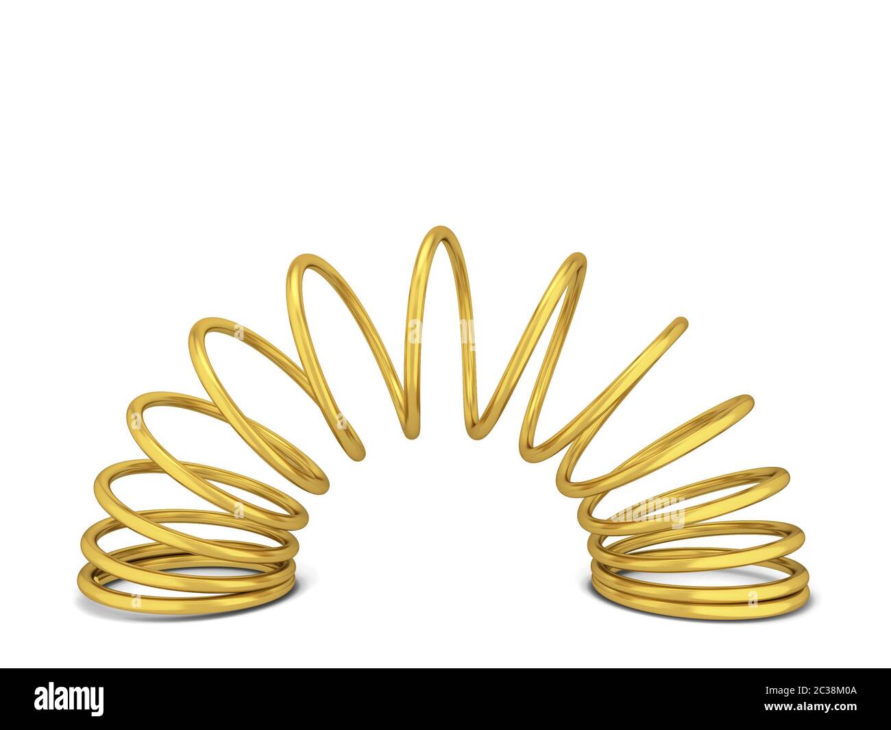Metal spring. 3d illustration isolated on white background Stock Photo ...