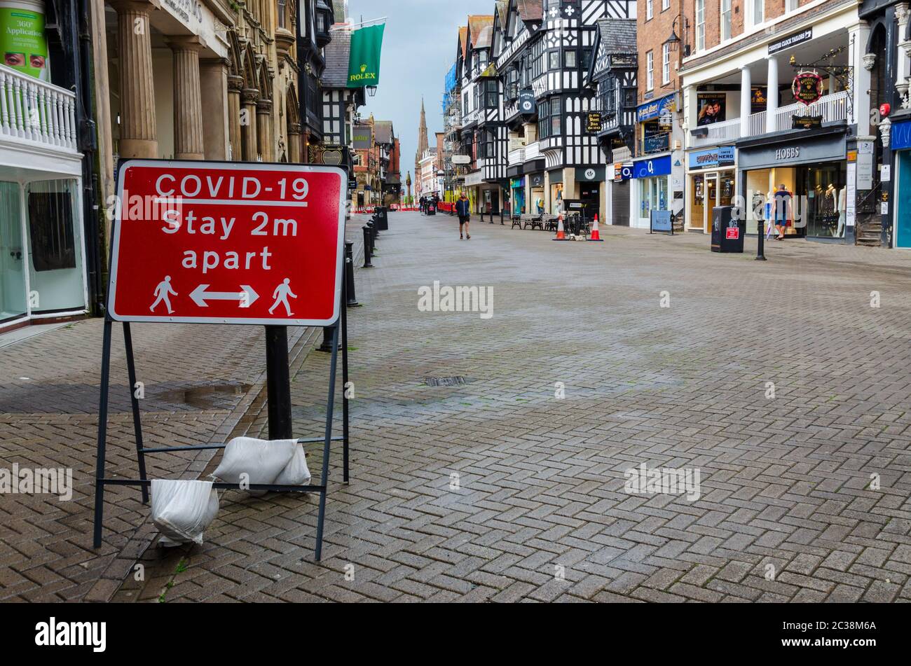 Chester, UK: Jun 14, 2020: A general street scene of Chester City ...