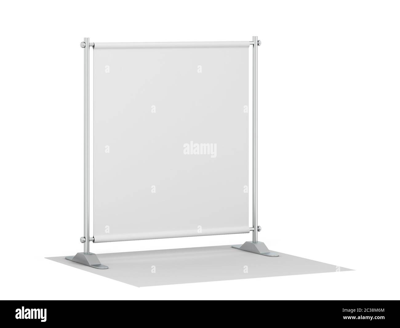 Blank backdrop banner mockup. 3d illustration isolated on white ...