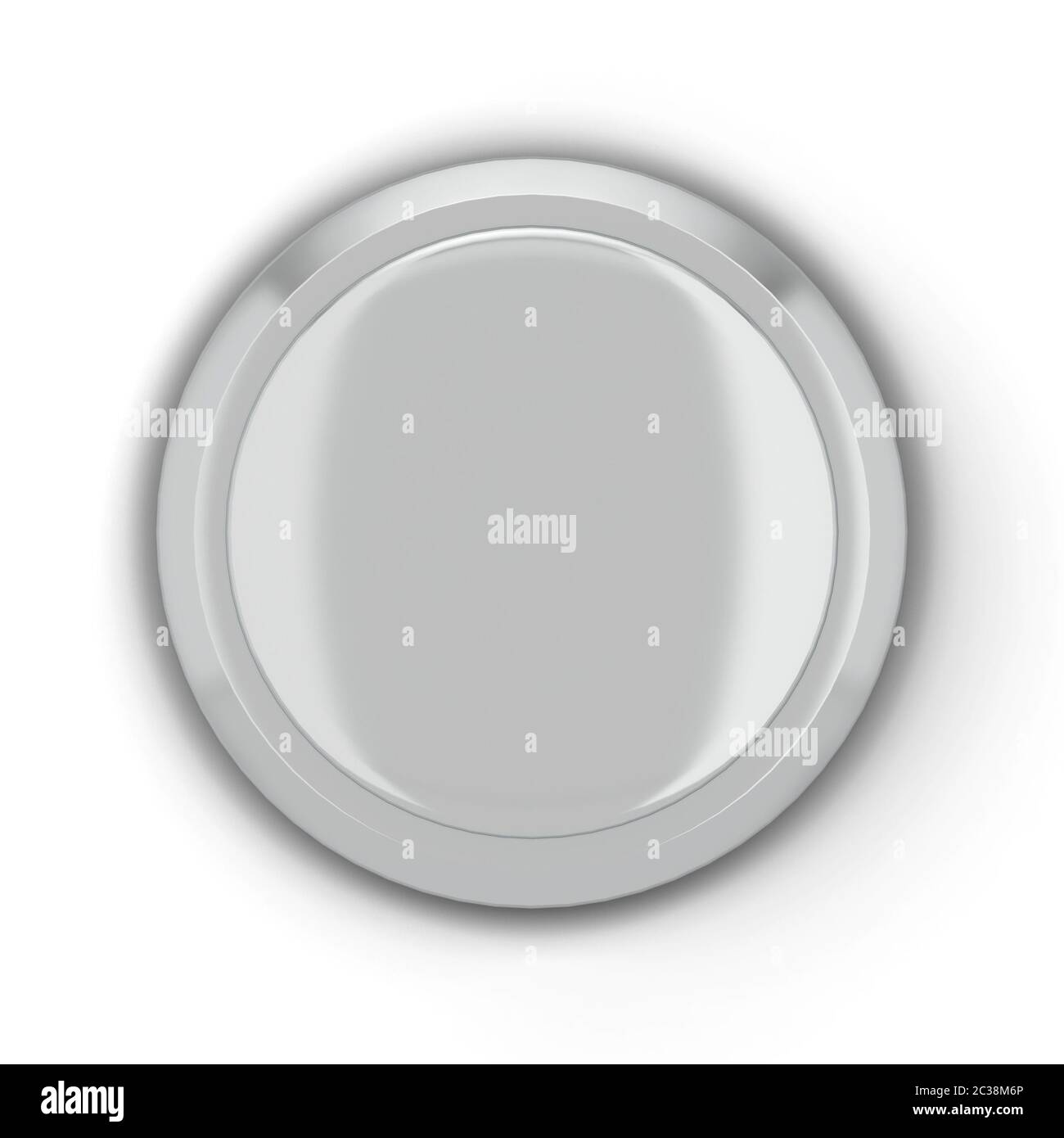 Blank round push button. 3d illustration isolated on white background ...